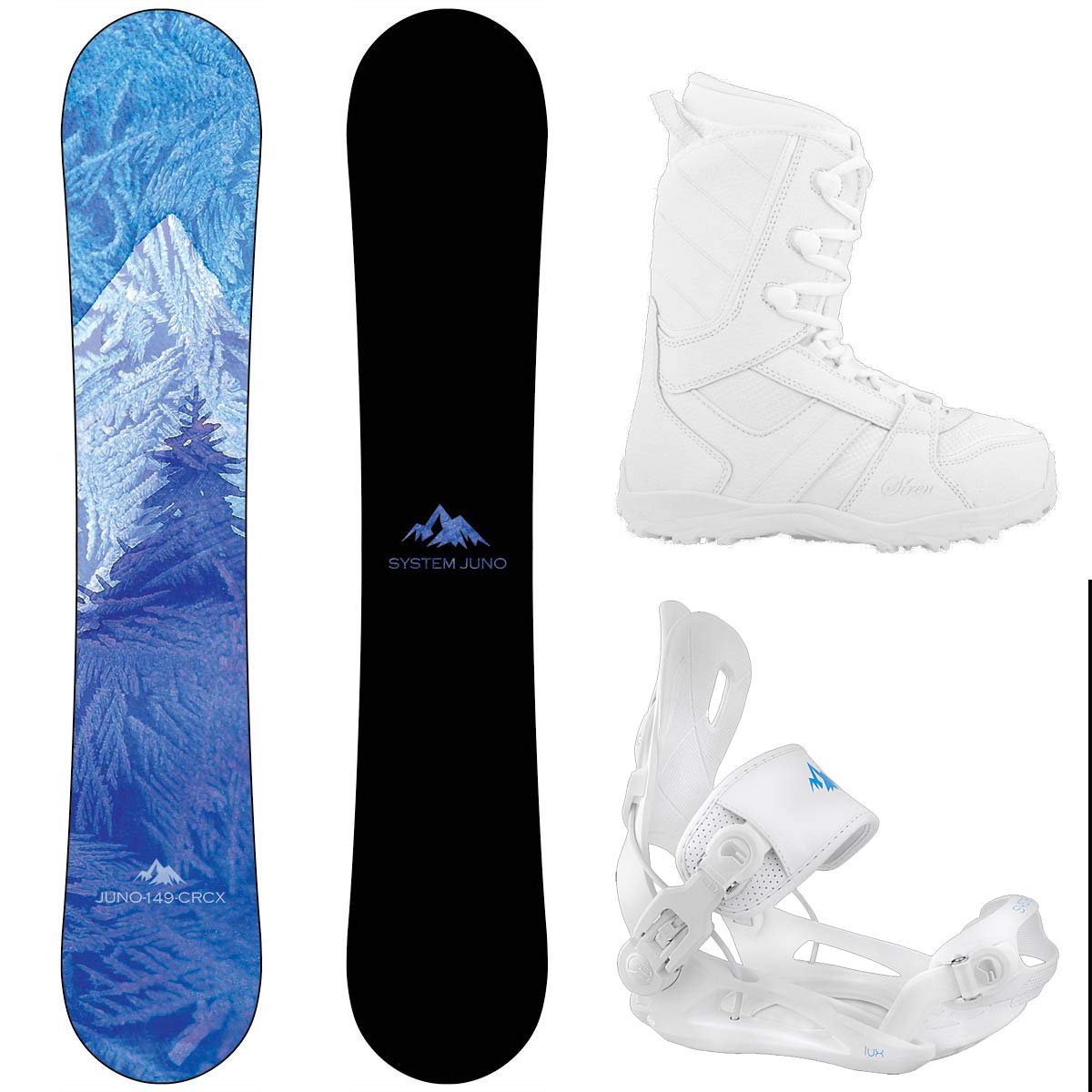 Package-Camp Seven Juno Women's Snowboard 145 cm-System Lux Bindings-Siren Lux Boots 8