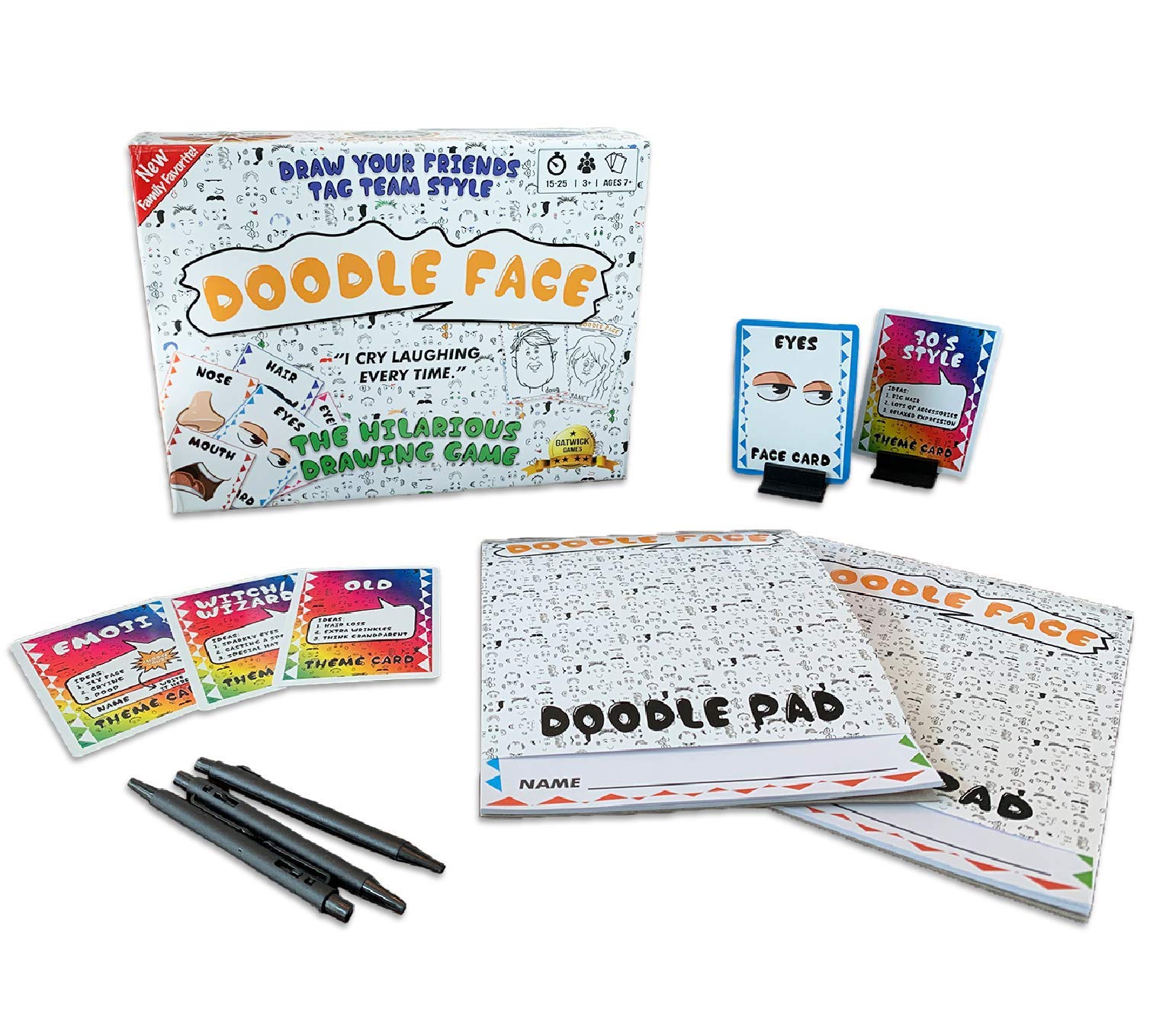 Doodle Face Game - New Hilarious Game of Drawing Your Friends and Family - A Drawing Game for Families - Stay at Home Date Night Party Game for 3-20 Players - Fun for All Ages and Skill Levels