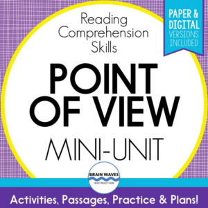 point of view passages and activities to understand the author's point of view, 3 day point of view mini-unit, point of view activities