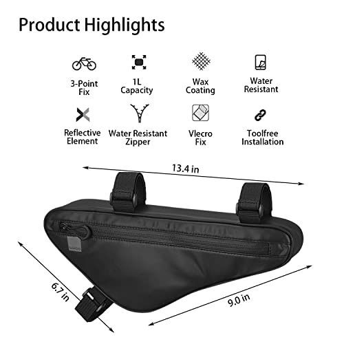 Bike Storage Frame Bag 121469 Bicycle Top Tube Triangle Bag Water Resistant Cycling Pack Bike Pouch Storage Bag (122057)