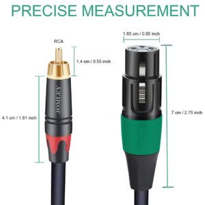 JOMLEY XLR to RCA Cable, Heavy Duty Dual XLR Female to Dual RCA Male Patch Cord HiFi Stereo Audio Connection Interconnect Lead - 3.3ft