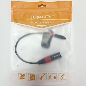 JOMLEY Mini XLR to XLR Cable, 3 Pin Mini XLR Female (TA3F) to Regular XLR Male Pro Lapel Microphone Cable - 1ft