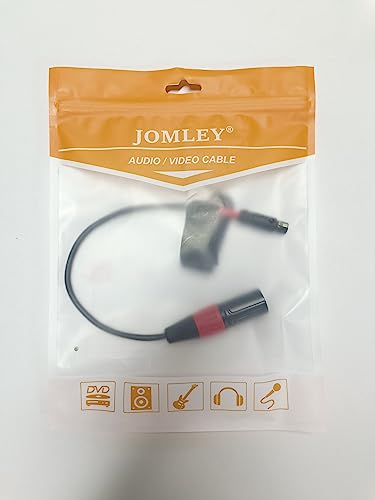 JOMLEY Mini XLR to XLR Cable, 3 Pin Mini XLR Female (TA3F) to Regular XLR Male Pro Lapel Microphone Cable - 1ft