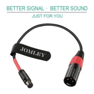 JOMLEY Mini XLR to XLR Cable, 3 Pin Mini XLR Female (TA3F) to Regular XLR Male Pro Lapel Microphone Cable - 1ft