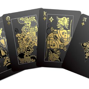 Gent Supply Black Waterproof Playing Cards - Day of The Dead, Gold Silver & Black Edition