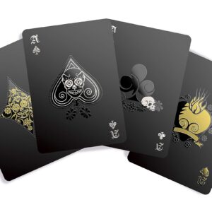 Gent Supply Black Waterproof Playing Cards - Day of The Dead, Gold Silver & Black Edition