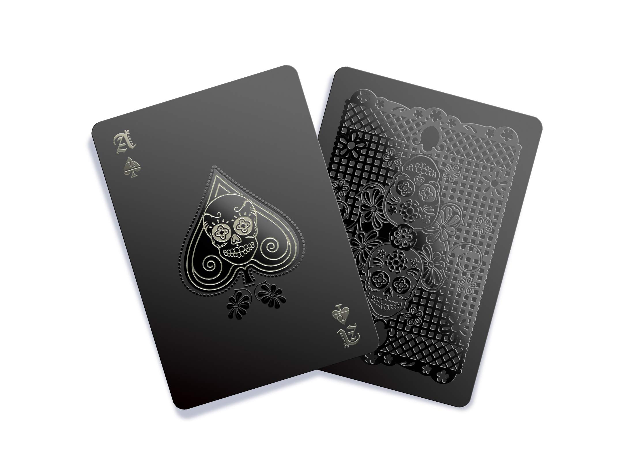 Gent Supply Black Waterproof Playing Cards - Day of The Dead, Gold Silver & Black Edition