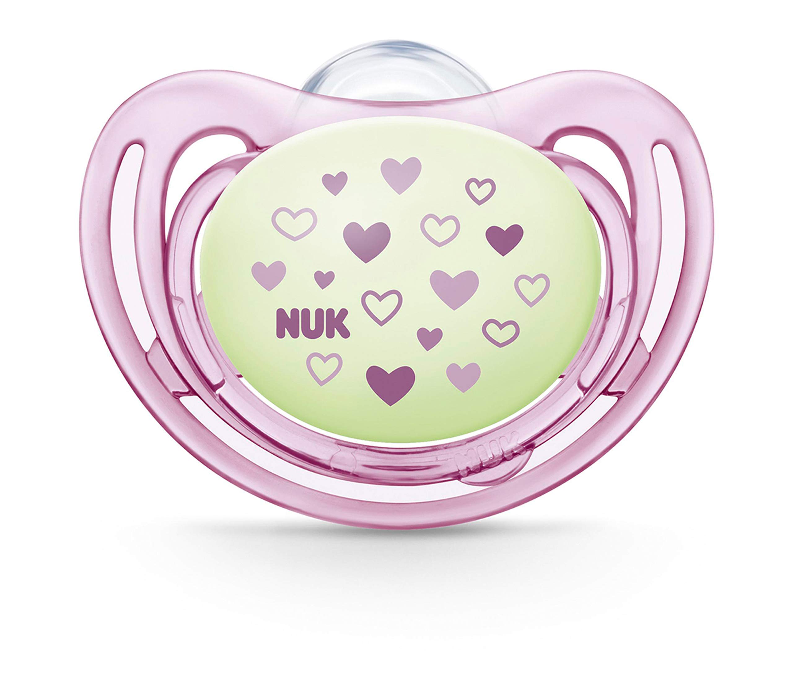 NUK Airflow Glow-in-The-Dark Pacifiers, 6-18 Months, 2 Pack