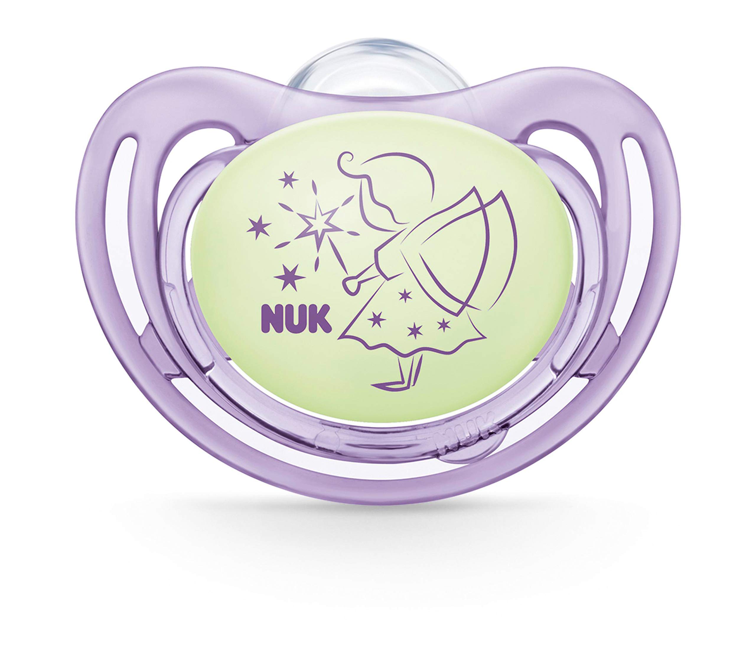 NUK Airflow Glow-in-The-Dark Pacifiers, 6-18 Months, 2 Pack