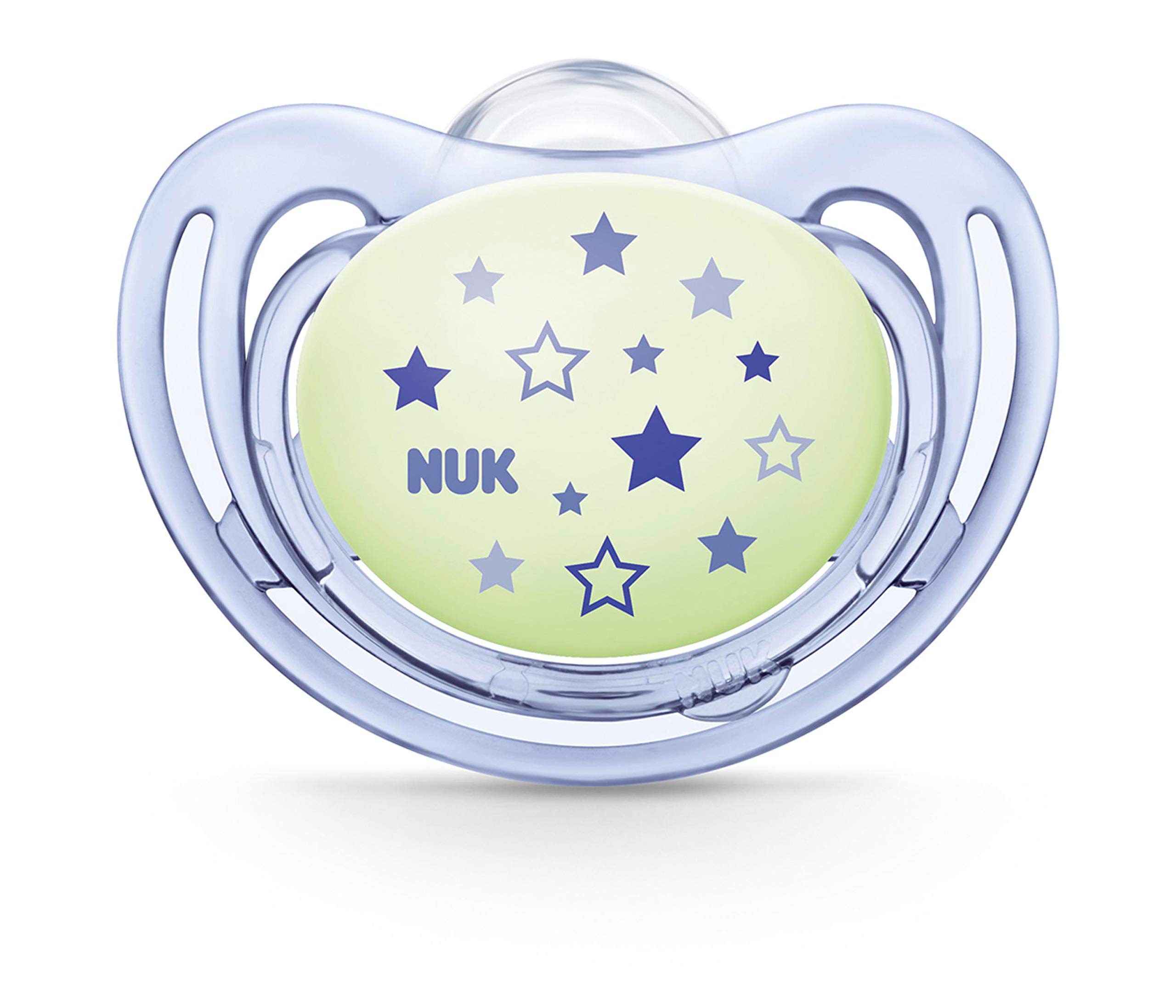 NUK Airflow Glow-in-The-Dark Pacifiers, Baby Boys, 0-6 Months, 2 Pack, 0.09 Pounds