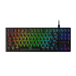 hyperx alloy origins core - tenkeyless mechanical gaming keyboard, software controlled light & macro customization, compact form factor, rgb led backlit, linear hyperx red switch,black