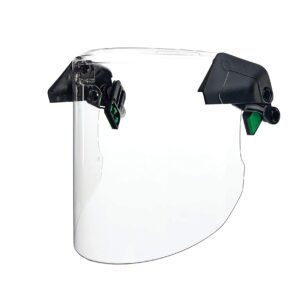 msa 10194818 v-gard h1 face shield - polycarbonate (pc), clear tint with antifog/antiscratch coating, contoured, resists impact & splash hazards, durable & replaceable hard hat accessory