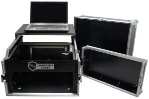 harmony audio cases hcm4ult dj laptop glide 10u slant top 6u vertical rack case new