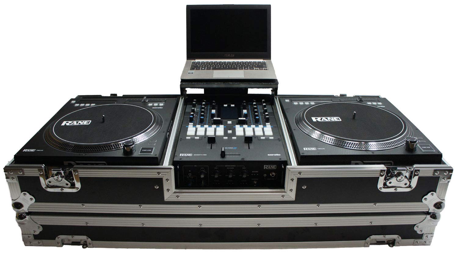 Harmony Audio HC2T1272WLT DJ Battle Coffin Compatible with (2) Rane 12 Turntables & Rane 72 Mixer - Case Only