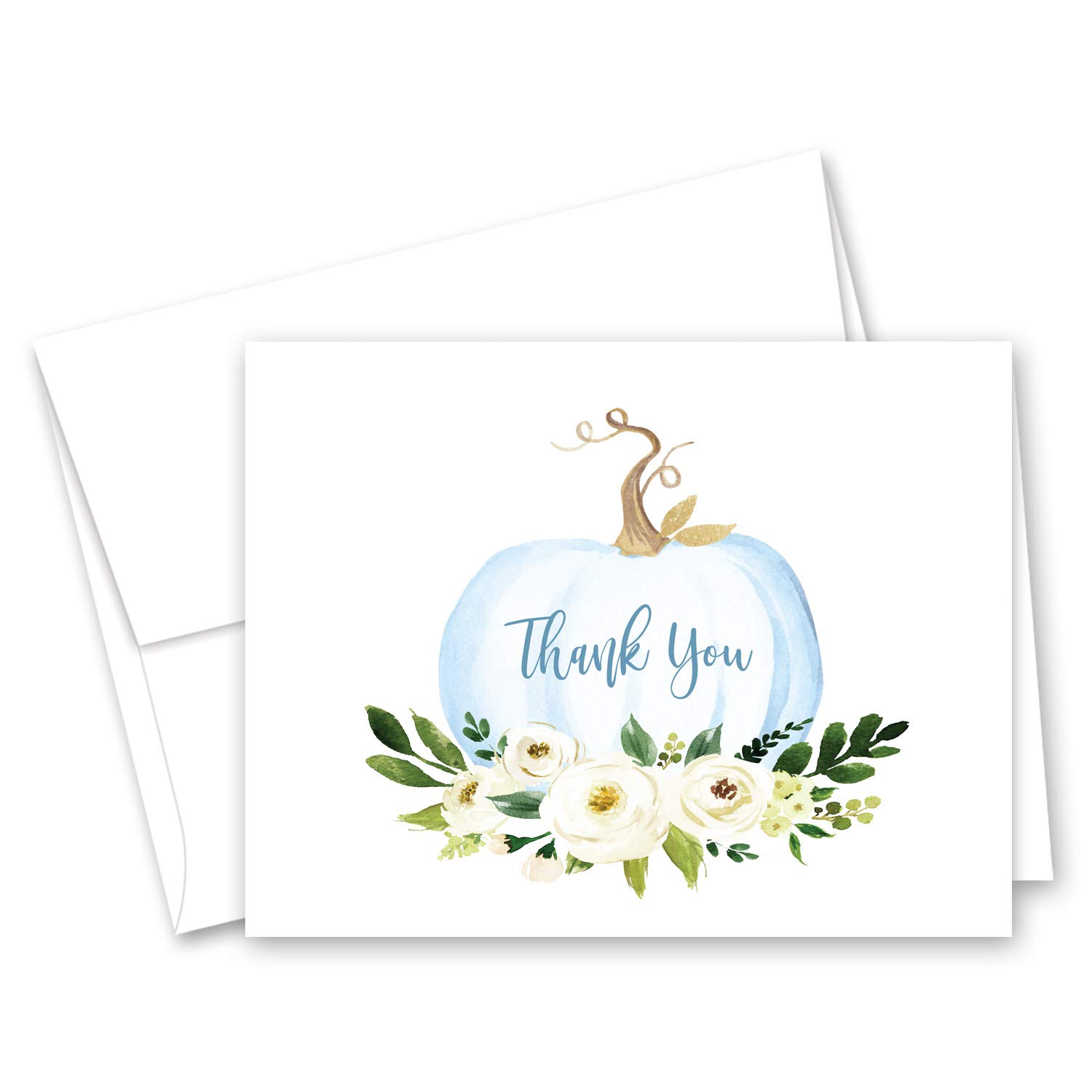 InvitationHouse Blue Pumpkin Thank You Cards and Envelopes - 50 cnt