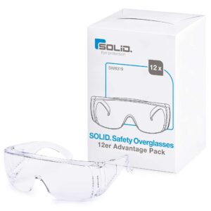 solidwork 12-pack safety glasses clear lens with reinforced side shields, anti fog, anti scratch, anti-glare, adjustable temples, protective eyewear for men & women