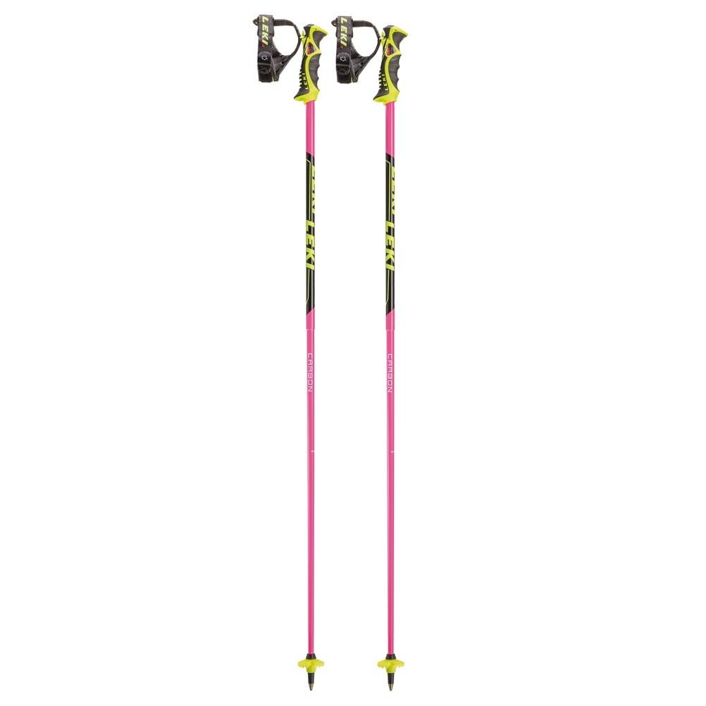 Leki Unisex_Adult Sports Ski Pole, Pink-Black-White-Yellow,