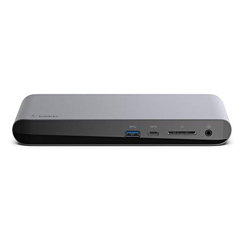 Belkin Thunderbolt 3 Dock Pro w/ Thunderbolt 3 Cable - USB-C Hub - USB-C Docking Station for MacOS & Windows, Dual 4K @60Hz, 40Gbps Transfer Speed, 85W Upstream Charging, w/ Ethernet, SD & Audio Ports