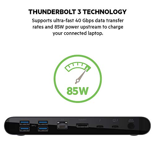 Belkin Thunderbolt 3 Dock Pro w/ Thunderbolt 3 Cable - USB-C Hub - USB-C Docking Station for MacOS & Windows, Dual 4K @60Hz, 40Gbps Transfer Speed, 85W Upstream Charging, w/ Ethernet, SD & Audio Ports