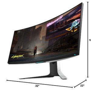 Alienware 120Hz UltraWide Gaming 34 Inch Curved Monitor with WQHD (3440 x 1440) Anti-Glare Display, 2ms Response Time, Nvidia G-Sync, Lunar Light - AW3420DW