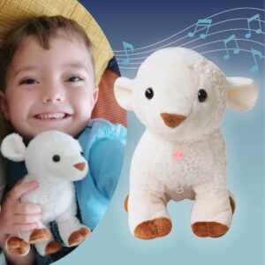 my little lamb - singing lamb w/audio bible, stories and songs (3+), musical stuffed animal for baby – christian toy for children to help sleep & memorize the bible – ideal gift for kids