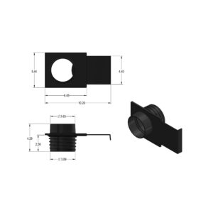 WoodRiver 4" Tapered OD 4" Threaded Blast Gate Dust Collection Fitting