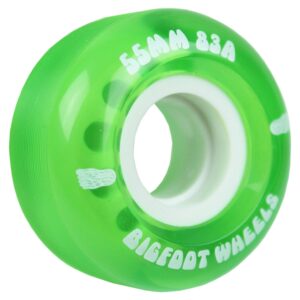 Skateboard Cruiser Trucks and Wheels Package 83A Soft Wheels - ABEC 5 Bearings (55mm 83A Green, Core 5.25" Silver (8.25"))