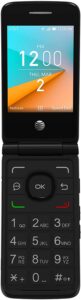 prepaid at&t cingular flip 2 feature phone - dark gray (4 gb + adata 32gb sd card bundle)