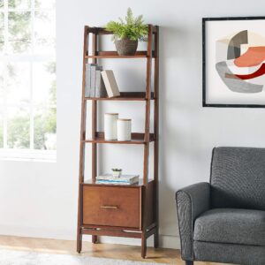 Crosley Furniture Landon Small Etagere Bookcase, Mahogany