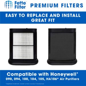 Fette Filter - HPA100 Premium True HEPA H13 Replacement Filter R Compatible with Honeywell Air Purifier HPA 090 094 100 104 105 HA106 HPA3100 HPA5100 HPA5150 Part# HRF-ARVP100 Filter R PreFilter A