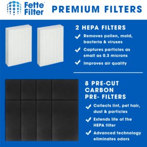 Fette Filter - HPA100 Premium True HEPA H13 Replacement Filter R Compatible with Honeywell Air Purifier HPA 090 094 100 104 105 HA106 HPA3100 HPA5100 HPA5150 Part# HRF-ARVP100 Filter R PreFilter A