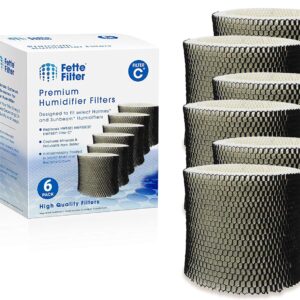 Fette Filter - Humidifier Wicking Filter Compatible with Holmes HWF65, HWF65PDQ-U - Filter C. (Pack of 6)