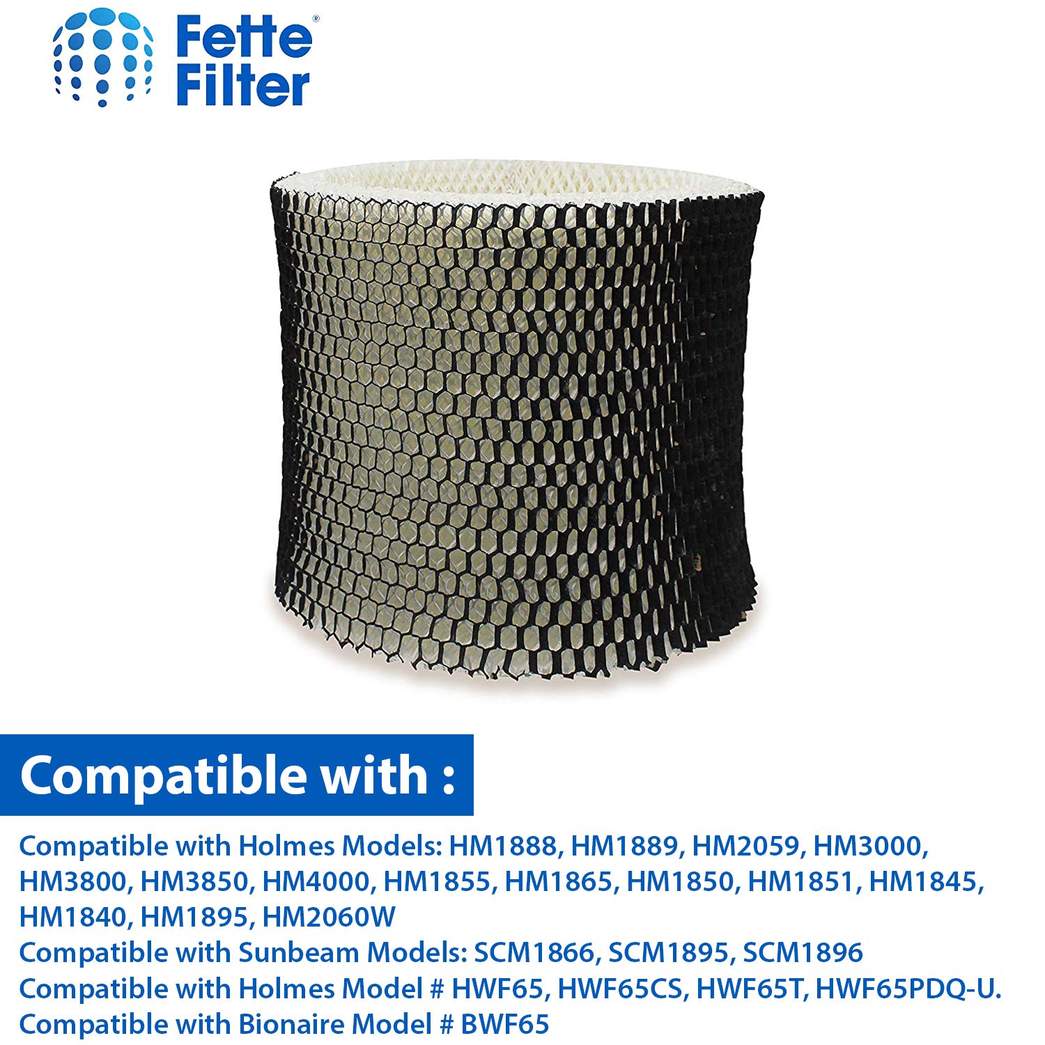 Fette Filter - Humidifier Wicking Filter Compatible with Holmes HWF65, HWF65PDQ-U - Filter C. (Pack of 6)