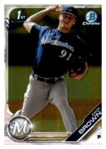 2019 bowman chrome prospects #bcp-152 zack brown milwaukee brewers baseball card