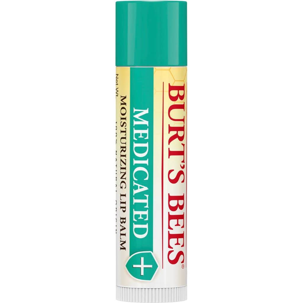 Medicated Moisturizing Lip Balm Twin Pack by Burts Bees for Unisex - 2 x 0.15 oz Lip Balm