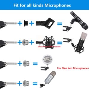 Microphone Wall Mount, Suspension Mic Stand Clip for Blue Yeti Snowball,Radio Broadcasting, Voice-Over Sound, Stages,TV Stations,Youtube