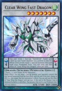 yu-gi-oh! - clear wing fast dragon - dude-en011 - ultra rare - 1st edition - duel devastator