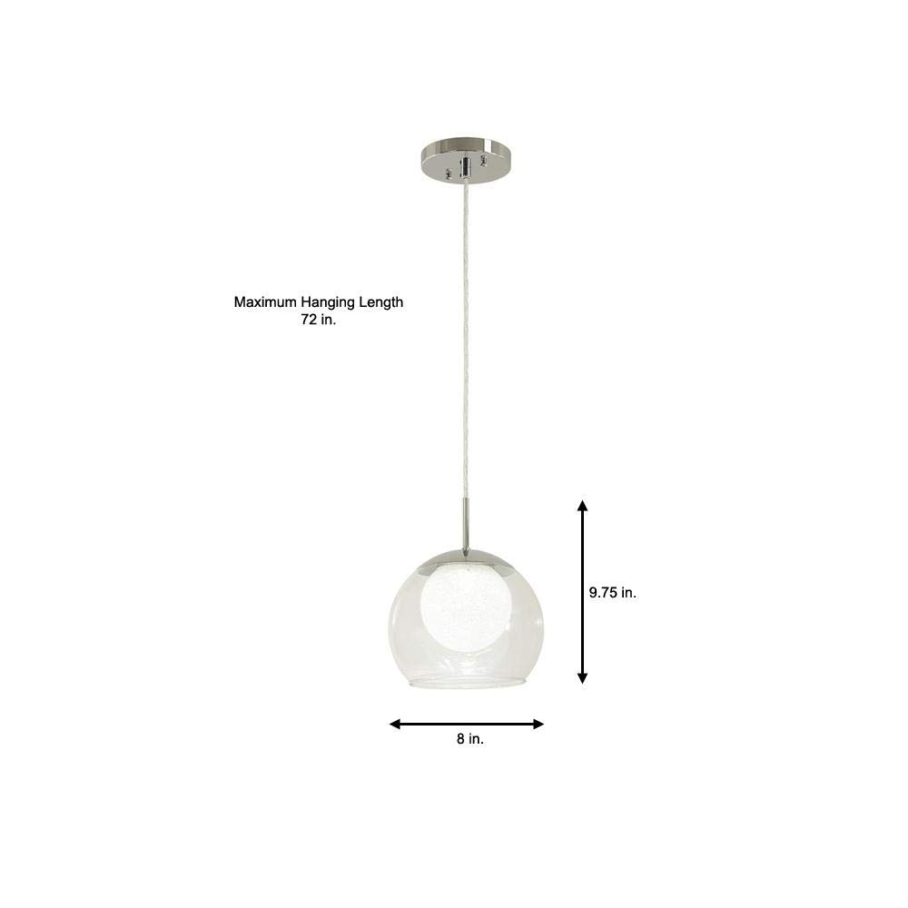 Home Decorators Collection 40-Watt Equivalence Chrome Integrated LED Mini Pendant