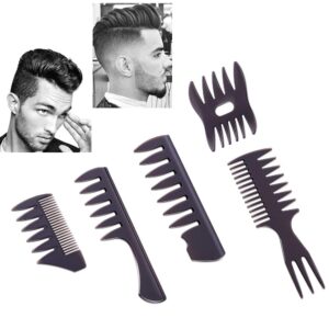 styling hair comb set salon barber hairstylist comb 5 pack professional hair brush retro hairdressing hair care style accessory double-sided for men boy gentleman