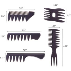 Styling Hair Comb Set Salon Barber Hairstylist Comb 5 Pack Professional Hair Brush Retro Hairdressing Hair Care Style Accessory Double-sided for Men Boy Gentleman