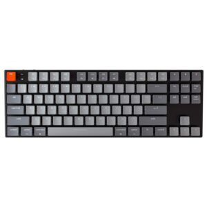 keychron k1 bluetooth mechanical keyboards, wireless gaming keyboard with low profile gateron brown switch/white led backlight/usb c, 87 keys n-key rollover for mac,windows pc gamer-version 4