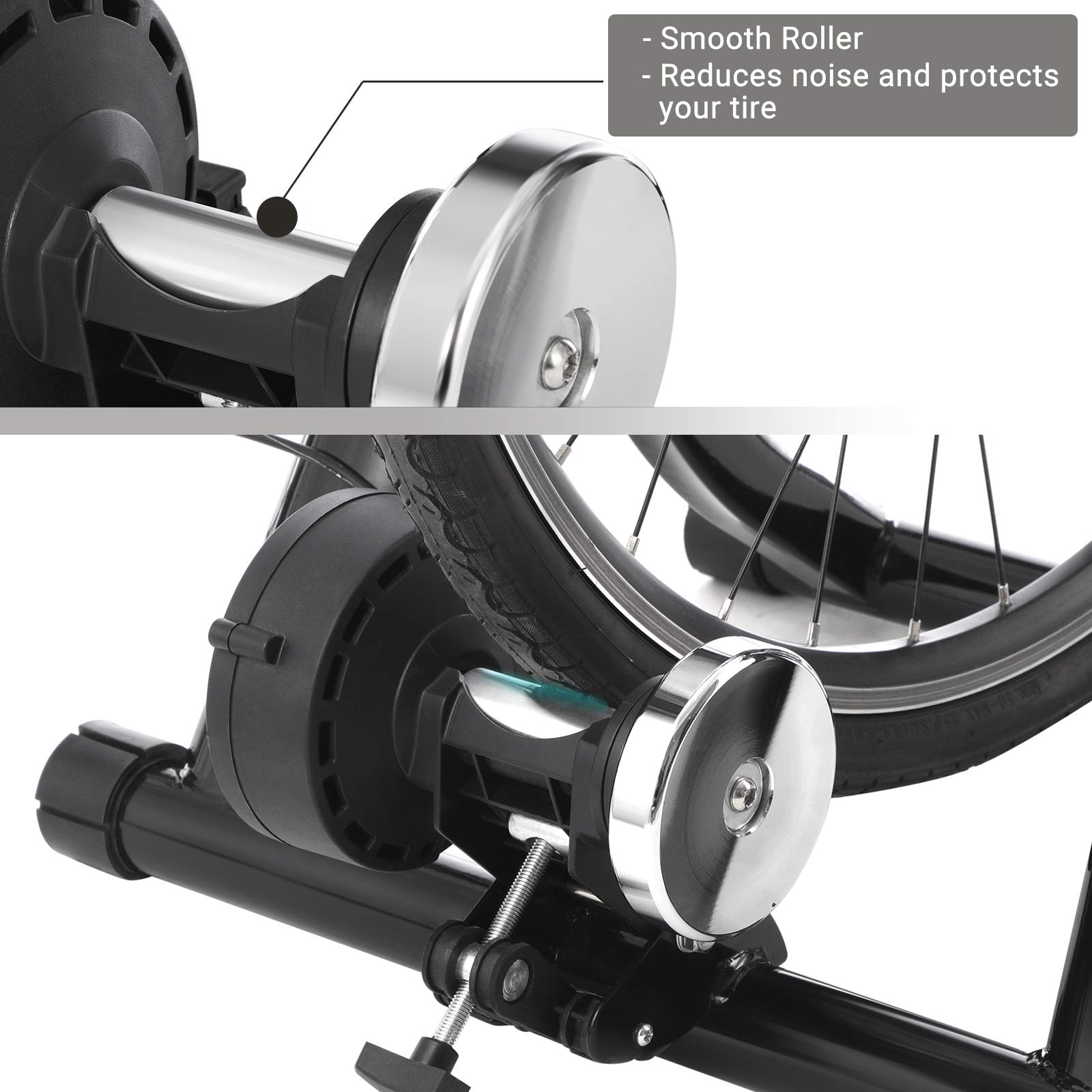 SONGMICS Indoor Bike Trainer Stand, Reduces Noise, Curvy Stable Frame USBT01B