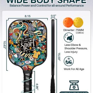 VINSGUIR Pickleball Paddles Set, USAPA Approved Pickle Ball Paddle Set of 2 with 4 Pickleball Balls and Bag, Pickleball Rackets Gifts for Women Men Beginners