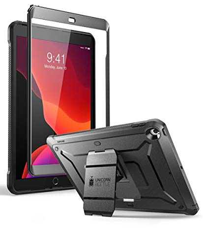 SUPCASE for iPad 9th Generation Case with Screen Protector (Unicorn Beetle Pro), [Built-in Stand] Heavy Duty Rugged Protective Case for iPad 10.2 9th / 8th / 7th Generation (2021/2020/2019), Black