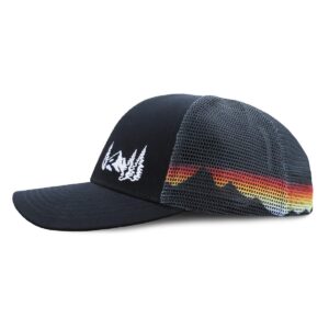 grace folly trucker hat for men or women- many cool designs (mountain- mesh print)