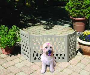 indoor/outdoor solid wood diamond freestanding foldable adjustable 3-section pet gate