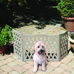 Indoor/Outdoor Solid Wood Diamond Freestanding Foldable Adjustable 3-Section Pet Gate