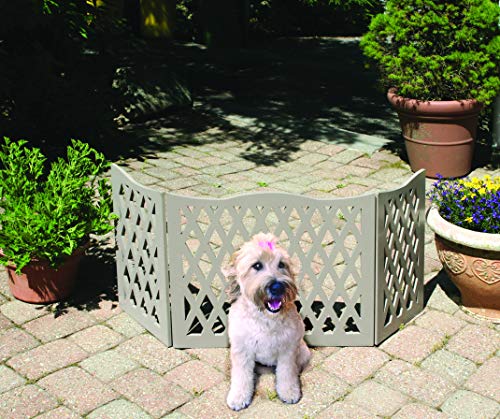 Indoor/Outdoor Solid Wood Diamond Freestanding Foldable Adjustable 3-Section Pet Gate