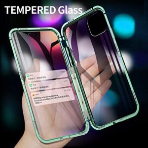 Guppy for iPhone 11 Magnetic Case, Case with Built in Privacy Screen Protector Anti Spy Tempered Glass Slim Metal Aluminum Shockproof Cover Hard Drop Proof Protective Wireless Charging Support