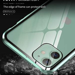 Guppy for iPhone 11 Magnetic Case, Case with Built in Privacy Screen Protector Anti Spy Tempered Glass Slim Metal Aluminum Shockproof Cover Hard Drop Proof Protective Wireless Charging Support